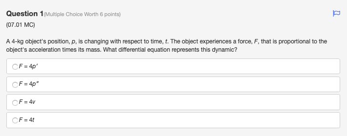 Solved Question 1 Multiple Choice Worth 6 points) (07.01 MC) | Chegg.com