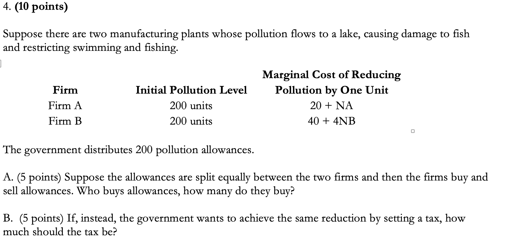 Solved (10 ﻿points)Suppose there are two manufacturing | Chegg.com