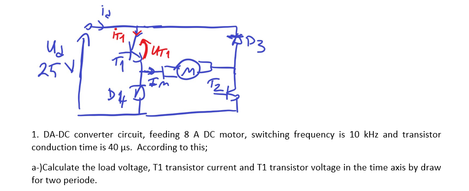 Solved $ 8P3 И Ud 250 TA D4 avy 1. DA-DC converter circuit, | Chegg.com