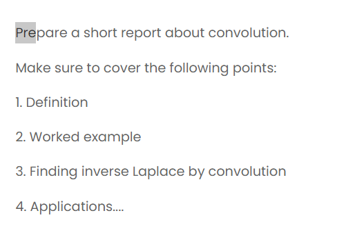 Solved Prepare a short report about convolution. Make sure | Chegg.com