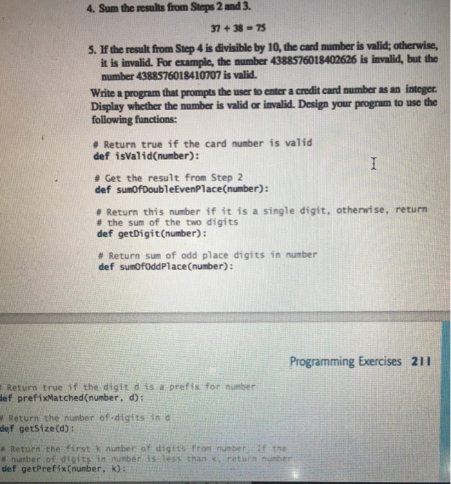 Solved 29 (Financial: credit card number validation) Credit | Chegg.com