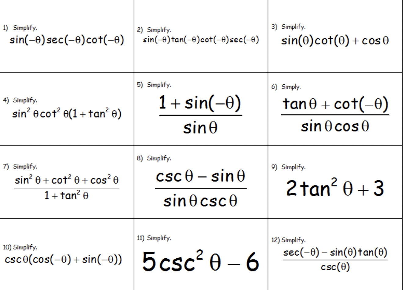 Solved 1) Simplify. 3) Simplify. | Chegg.com