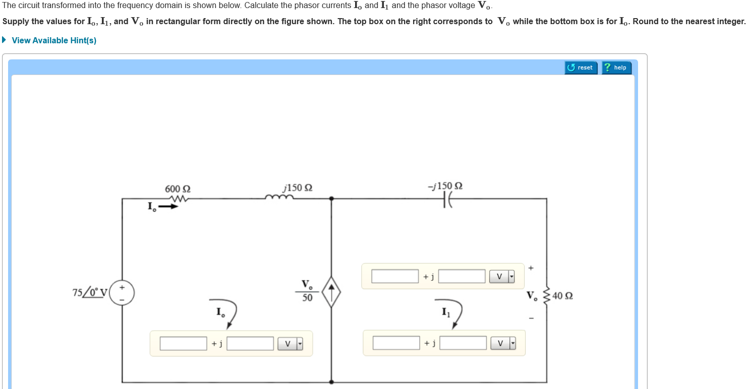 Solved Learning Goal: Use phasor techniques and the | Chegg.com