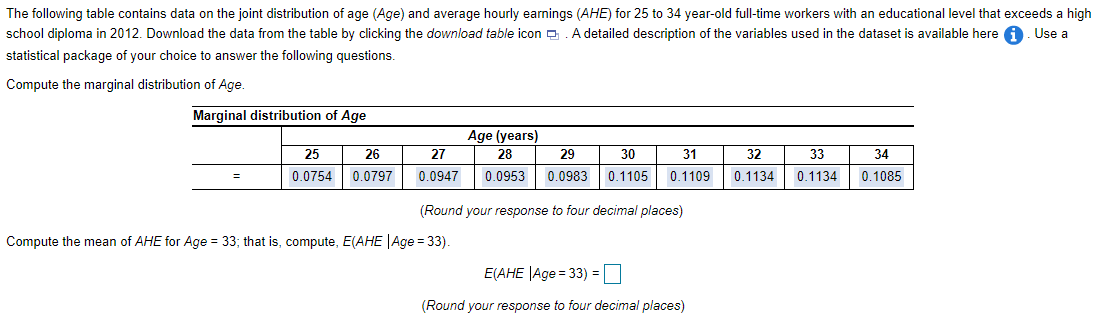 Solved Use a The following table contains data on the joint | Chegg.com