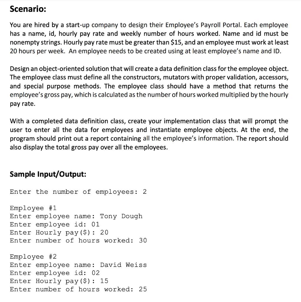 Solved PLEASE READ BEFORE ANSWERING!!!!! Write the code in | Chegg.com