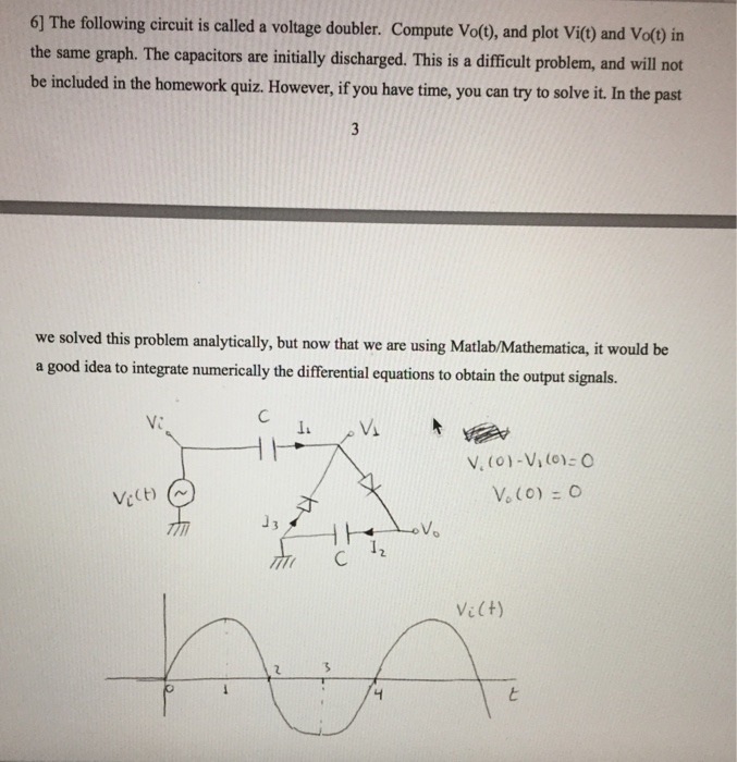 Solved The following circuit is called a voltage doubler. | Chegg.com