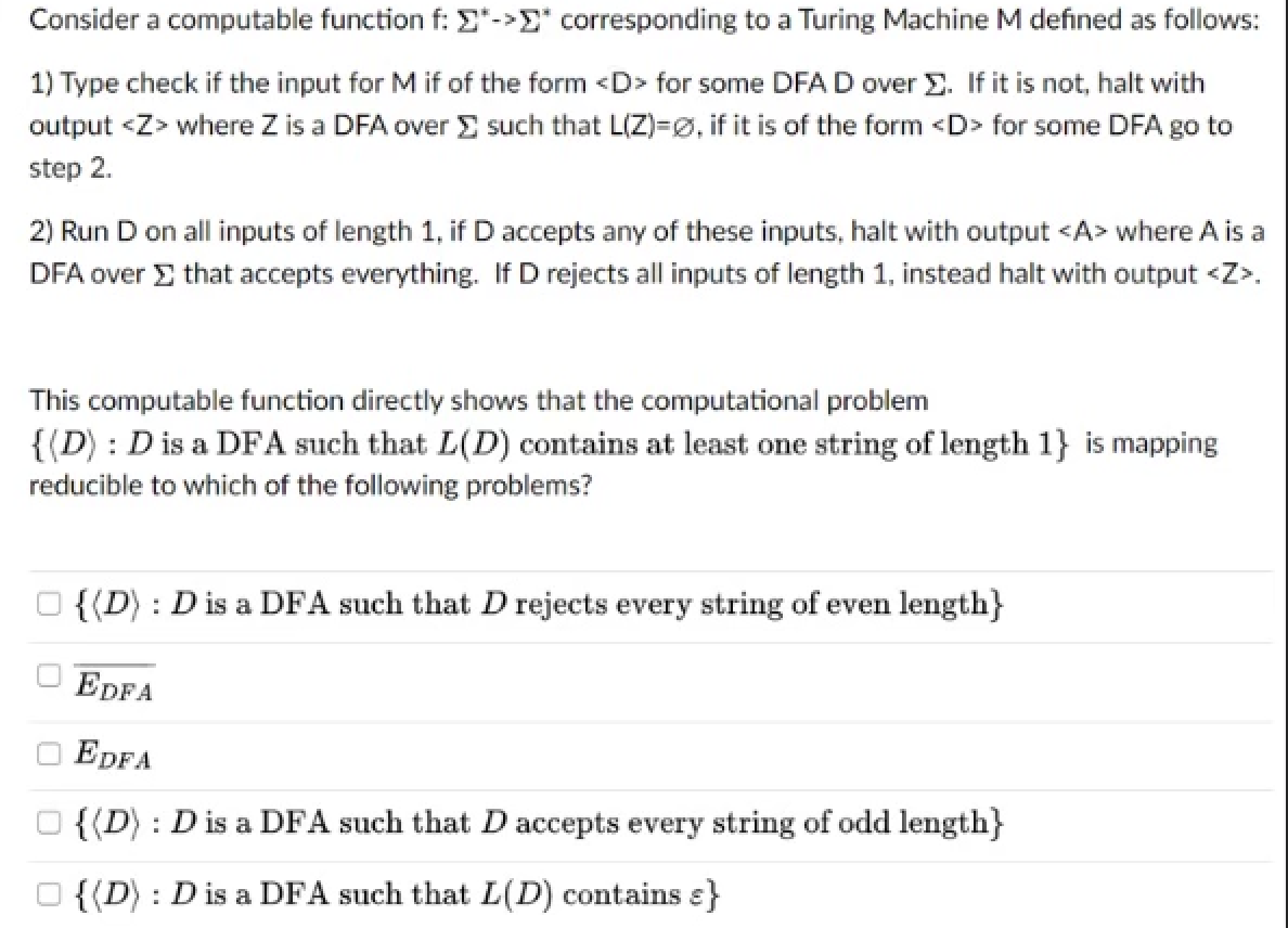 Solved Consider A Computable Function F E Corresponding 6239