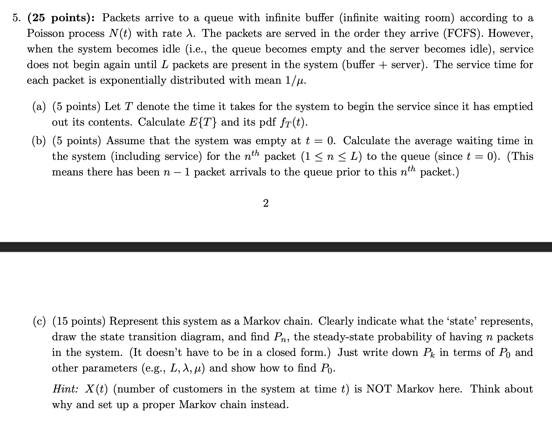 Solved 5 25 Points Packets Arrive To A Queue With 