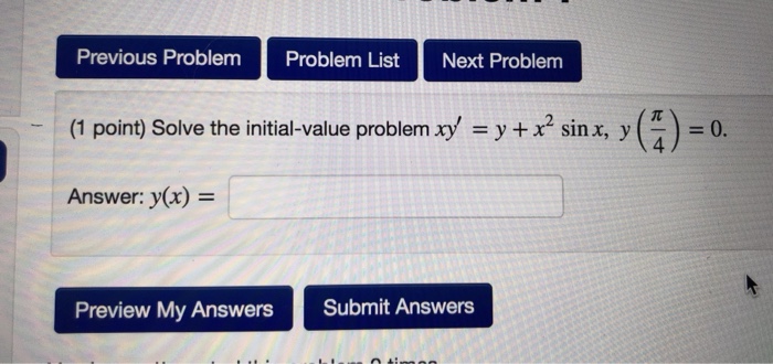 Solved Previous Problem Problem List Next Problem (1 point) | Chegg.com