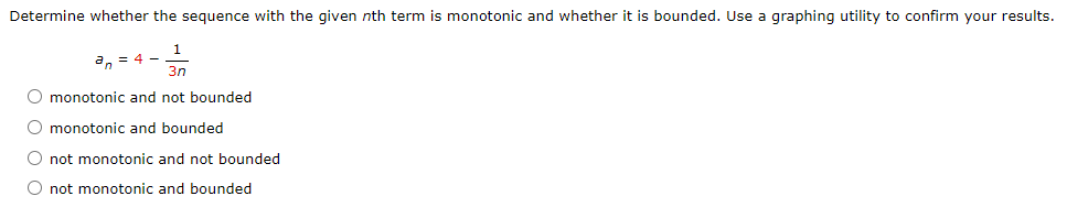 Solved Determine whether the sequence with the given nth | Chegg.com