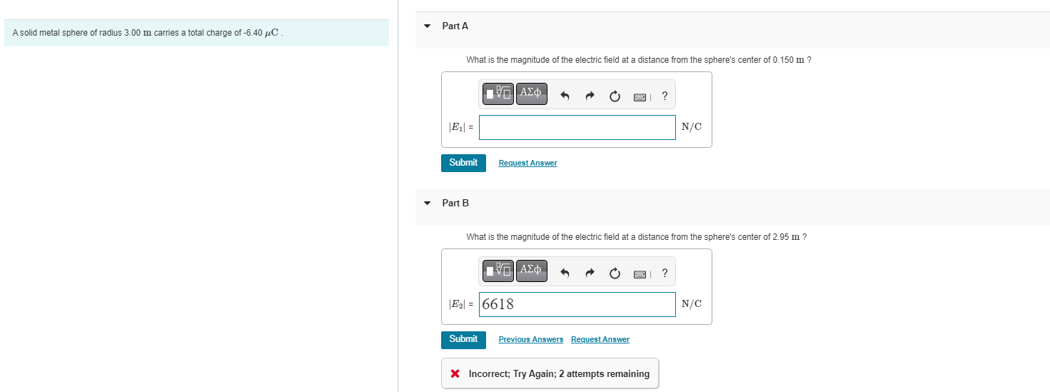 Solved A solid metal sphere of radius 3.00 m carries a total | Chegg.com