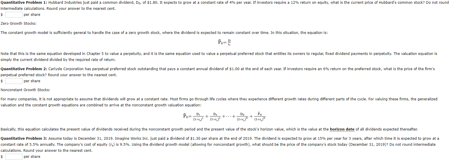 Solved P0=IsD simply the current dividend divided by the | Chegg.com