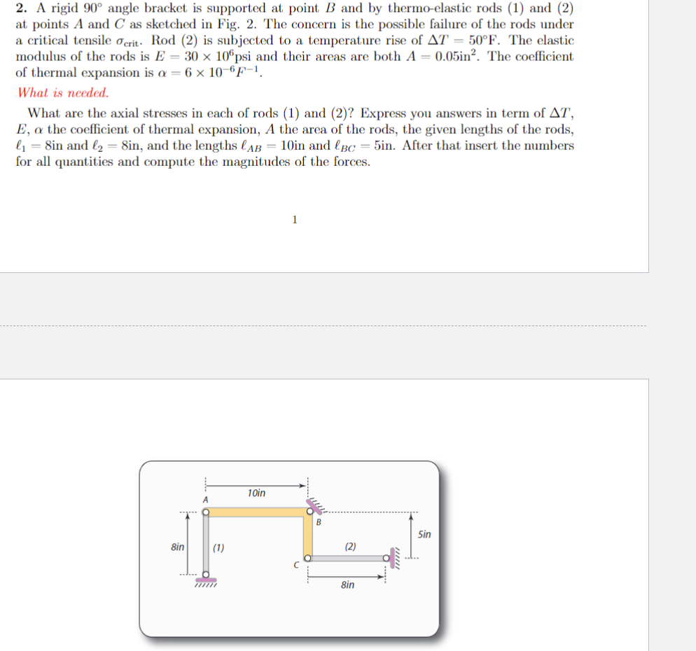 Solved A rigid 90° ﻿angle bracket is supported at point B | Chegg.com