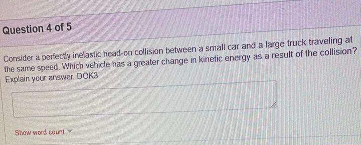Solved Question 4 of 5 Consider a perfectly inelastic | Chegg.com Solved Question 4 of 5 Consider a perfectly inelastic | Chegg.com