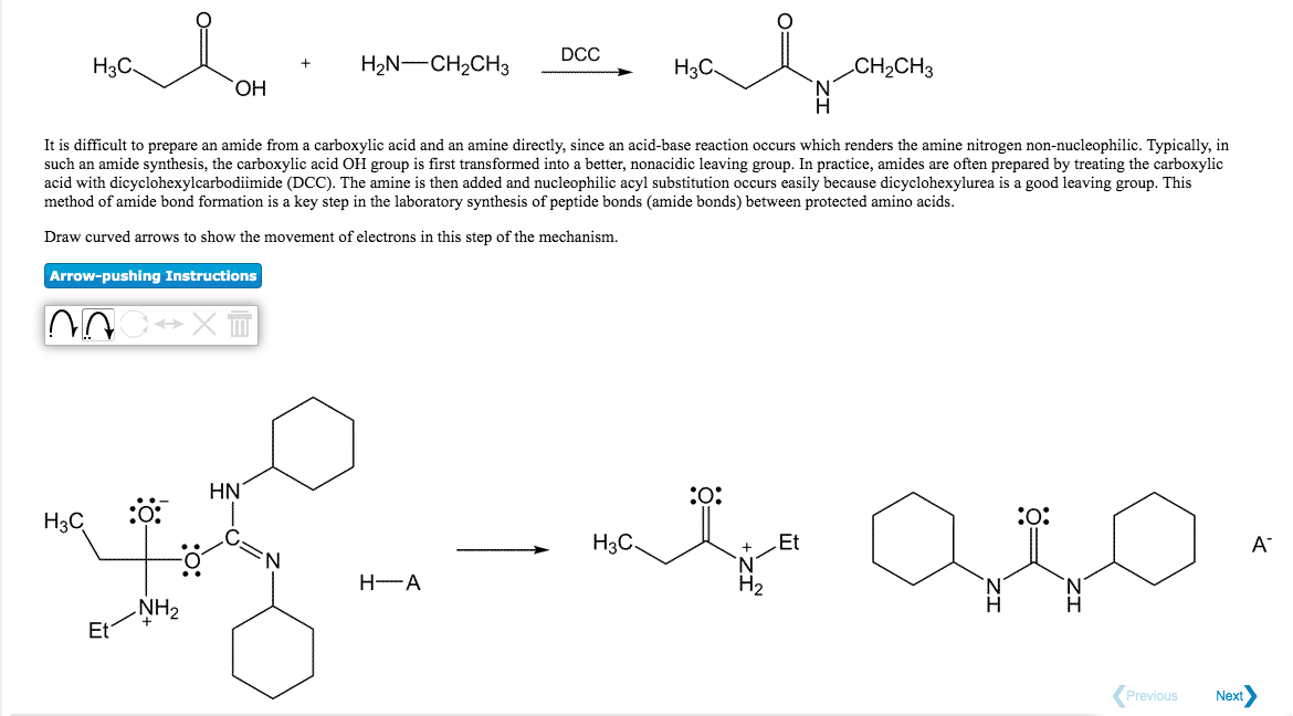 Solved DCC H3C + H2N-CH2CH3 CH2CH3 OH It is difficult to | Chegg.com