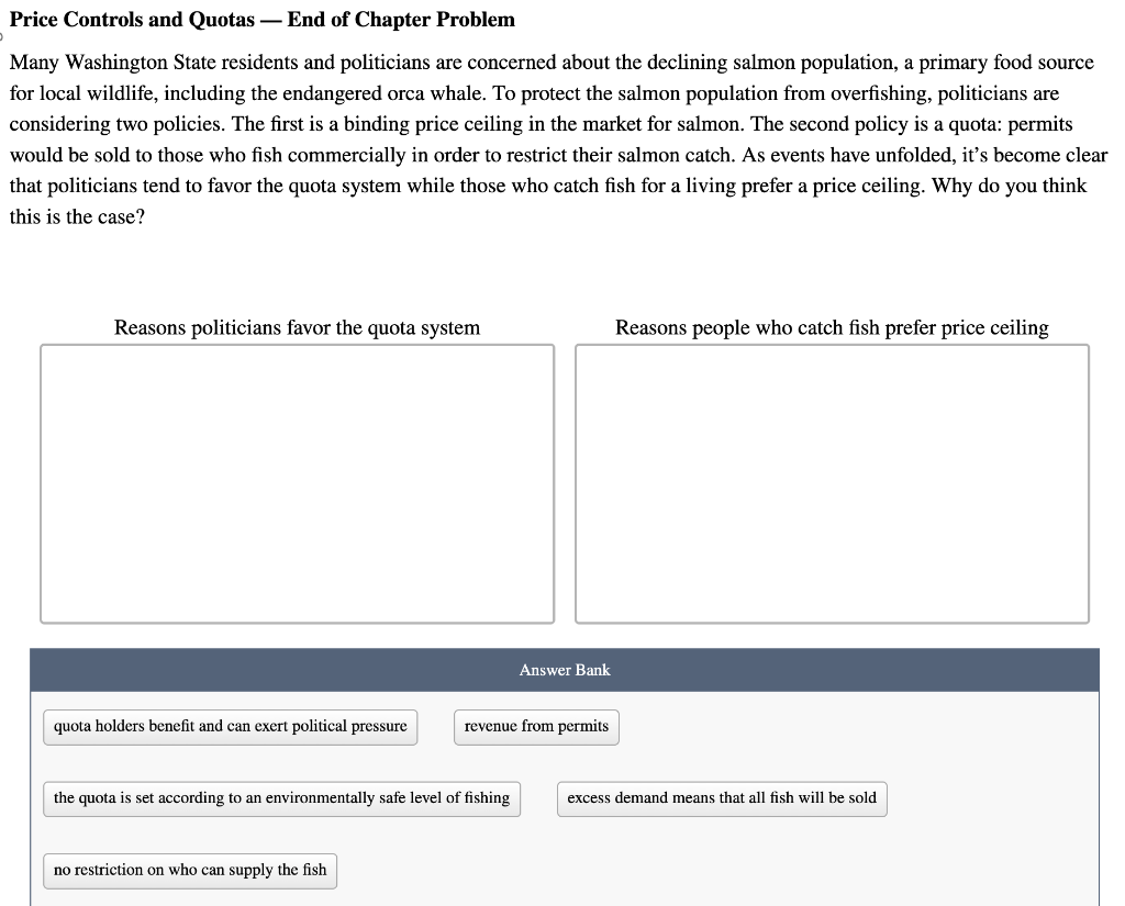 Solved Price Controls and Quotas - End of Chapter Problem | Chegg.com