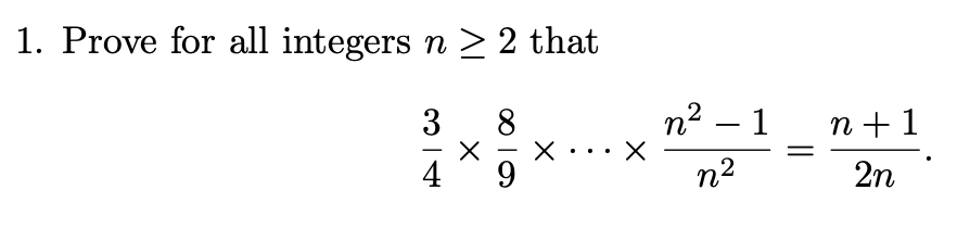 Solved 1. Prove for all integers n > 2 that 8 AU X 3 4 8 9 Х | Chegg.com