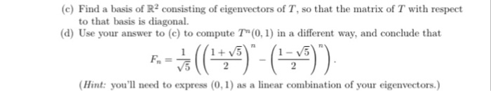 Solved 4) The Fibonacci sequence Fi, F2. is defined by Fi-1, | Chegg.com