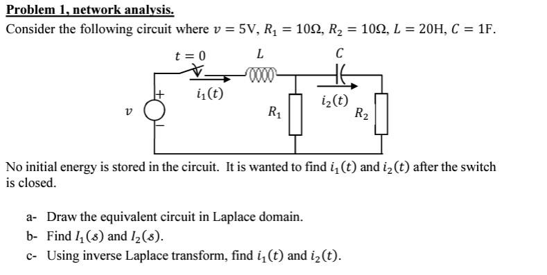 Solved Problem 1 , network analysis. Consider the following | Chegg.com