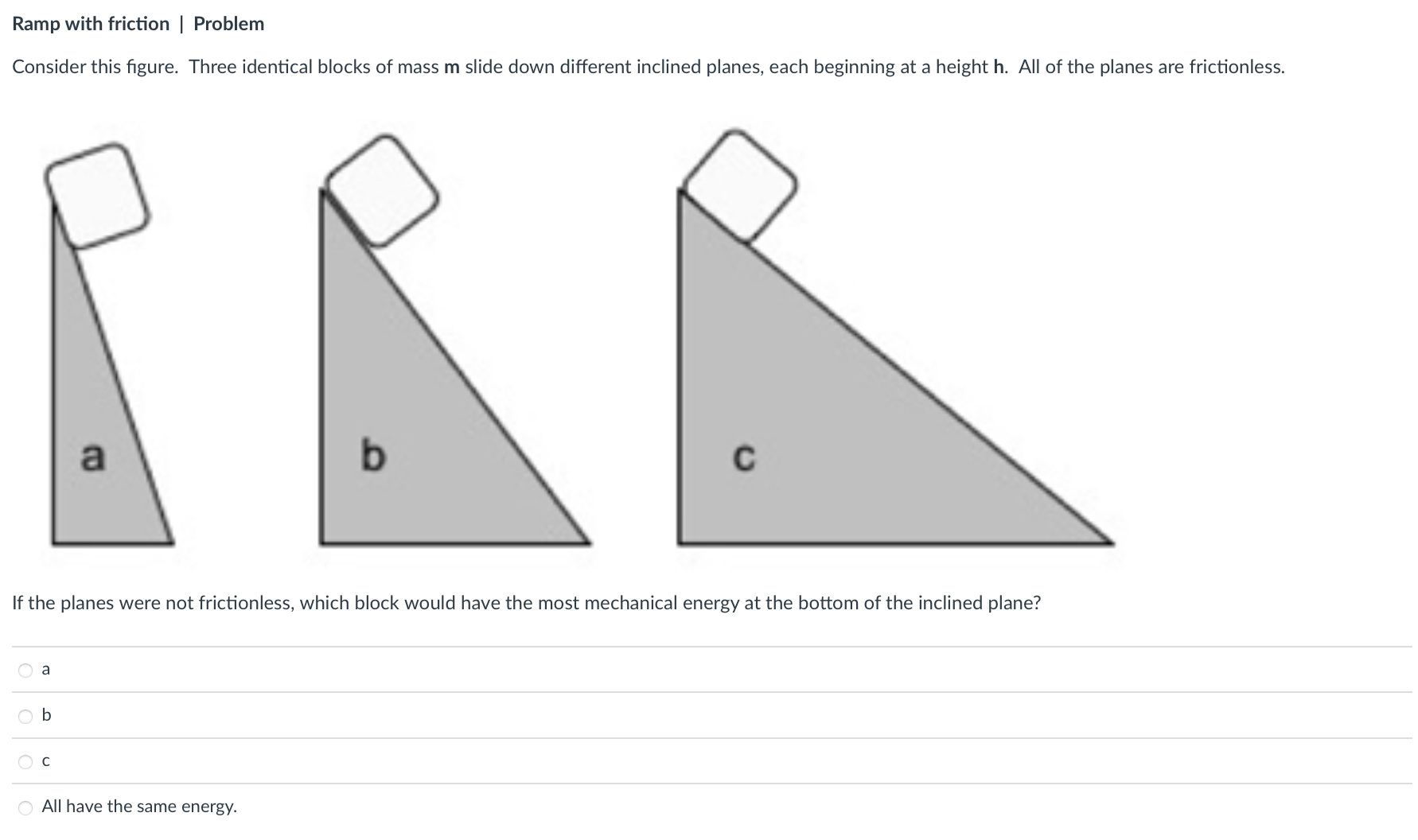 Solved Ramp with friction | Problem Consider this figure. | Chegg.com