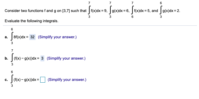 Solved 7 7 7 6 Consider two functions f and gon (3,7] such | Chegg.com