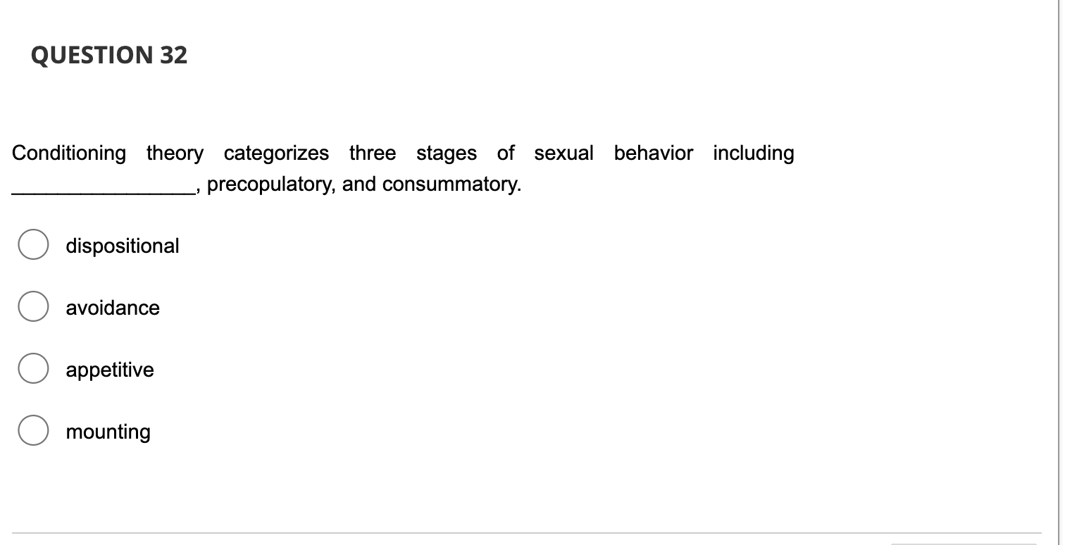 Solved Conditioning theory categorizes three stages of | Chegg.com