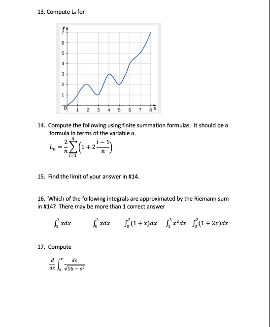 Solved 13. Compute Ls for 6 5 4 3 2 1 1 2 3 4 5 6 7 8 14. | Chegg.com