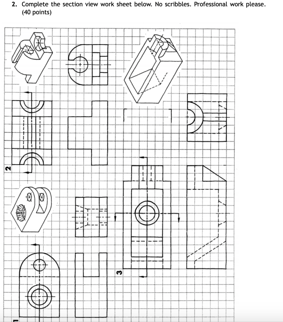 Solved Draw isometric for the following multiview. Note: | Chegg.com