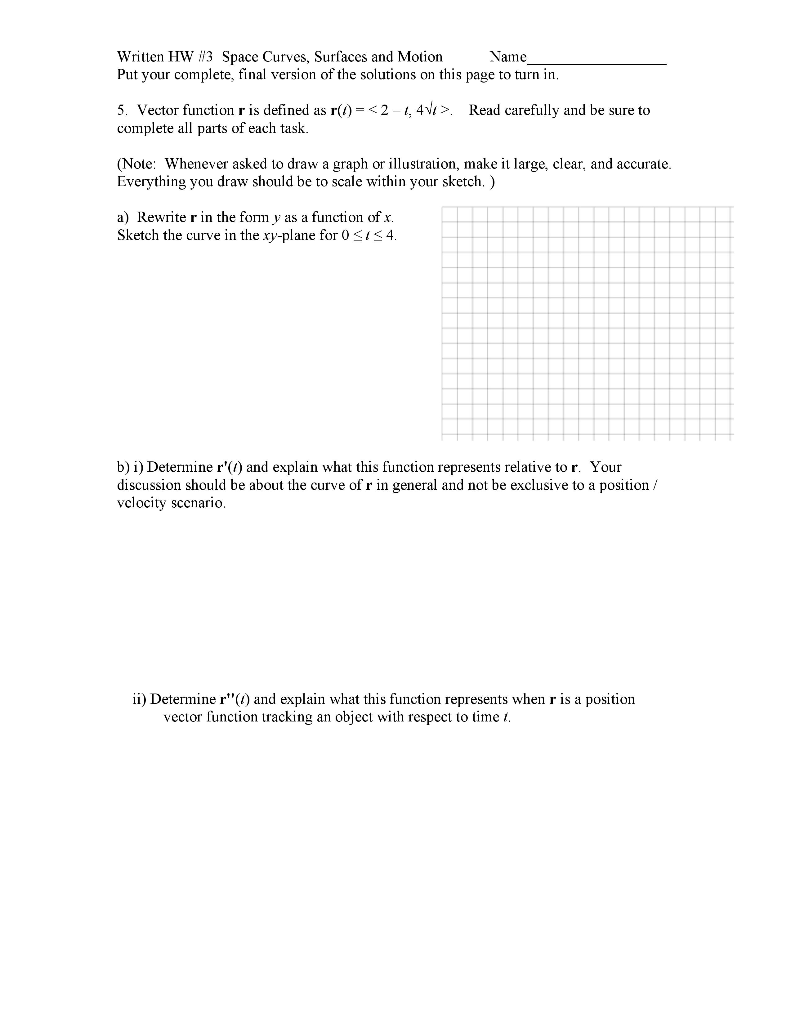 Calc 3 Written HW 03 (Complete the Worksheet, Will | Chegg.com