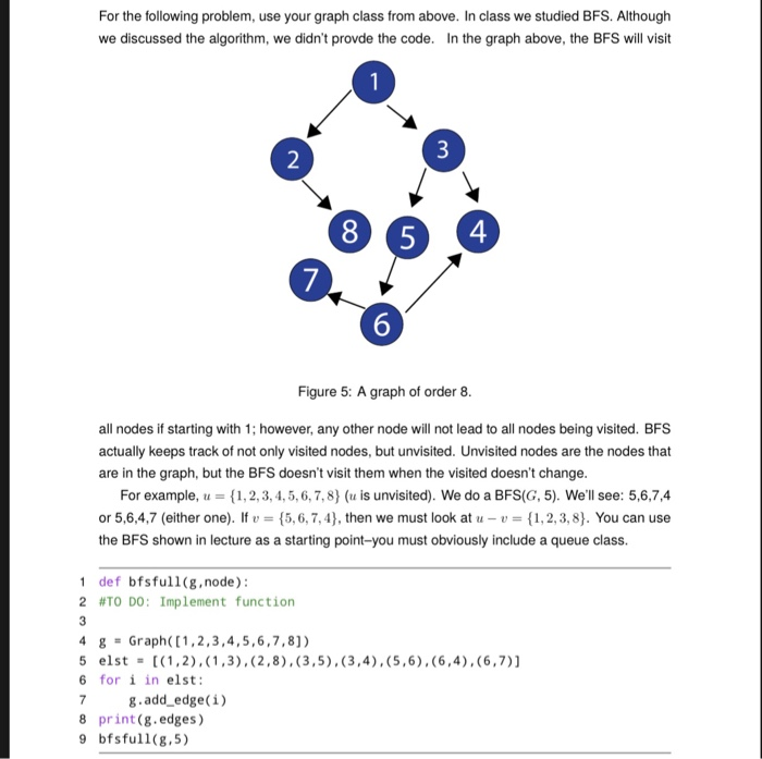 Solved 1 import numpy as np 3 Eclass Graph: def init (self, | Chegg.com