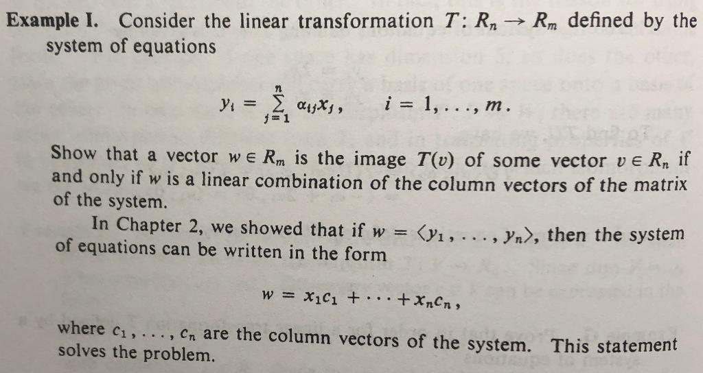 Solved 8. Using Example I, test the linear transformations | Chegg.com