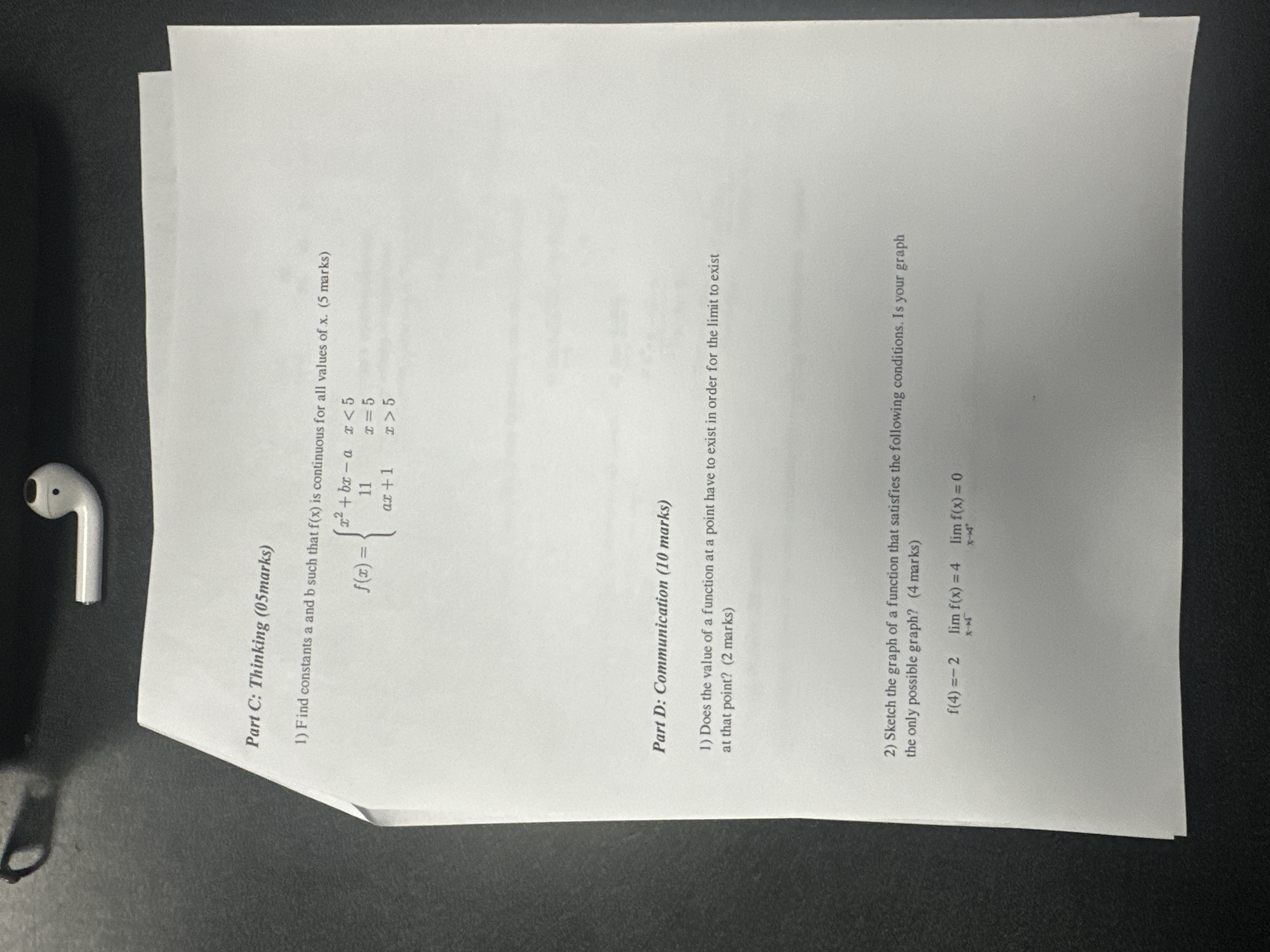Solved 1) Find constants a and b such that f(x) is | Chegg.com