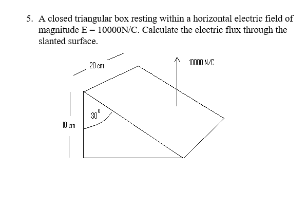 Solved 5. A closed triangular box resting within a | Chegg.com