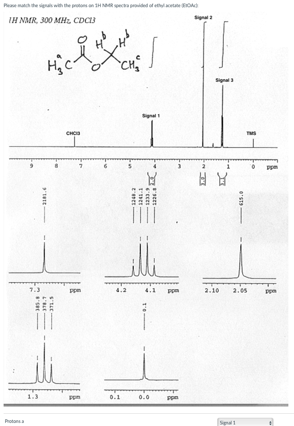 Solved Please match the signals with the protons on 1H ﻿NMR | Chegg.com