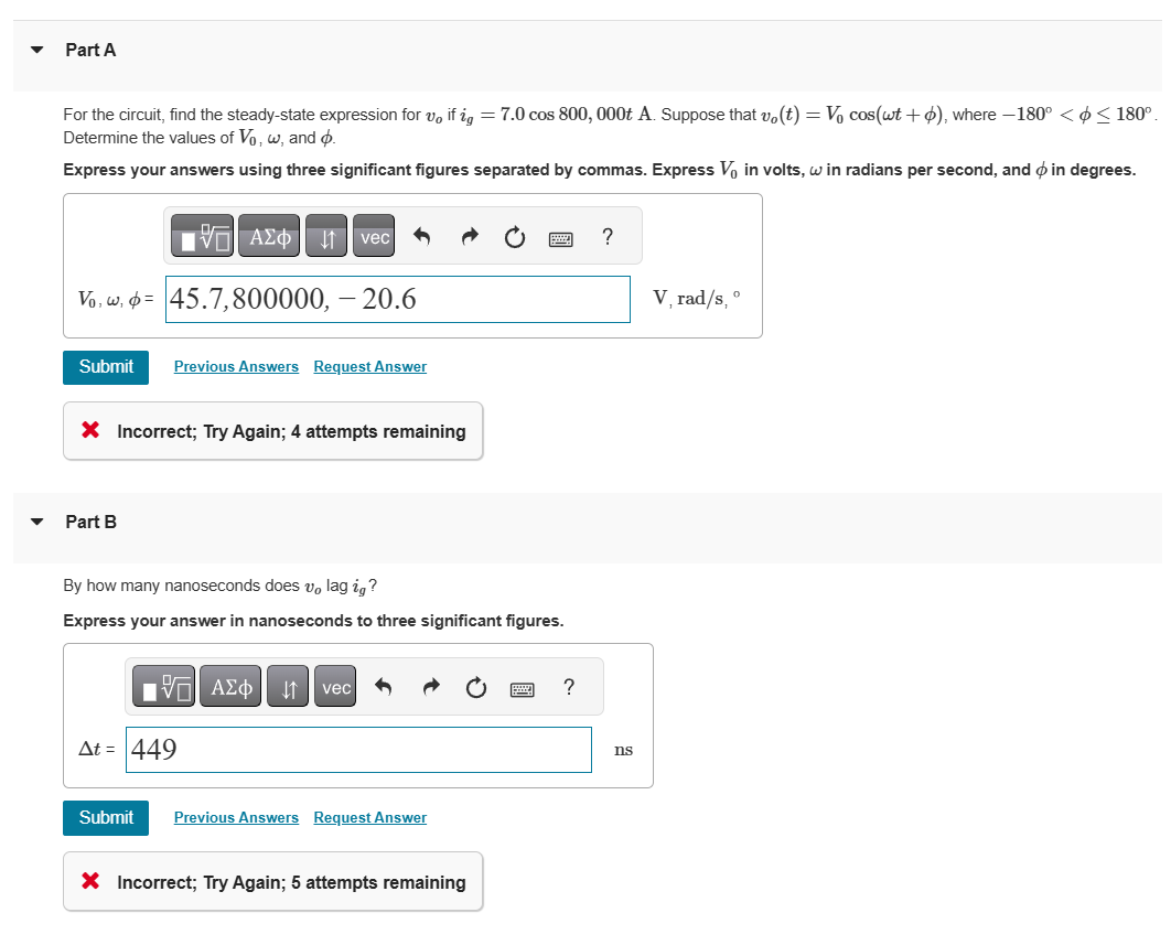 Solved by an EXPERT Part AFor the circuit, find the steady-state | Chegg.com