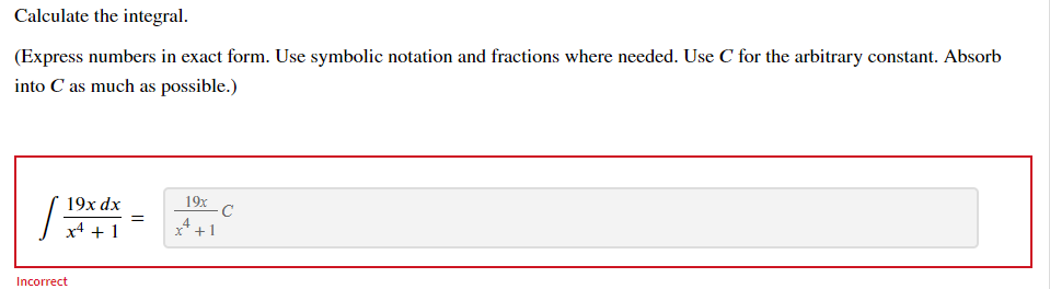 Solved Calculate the integral. (Express numbers in exact | Chegg.com