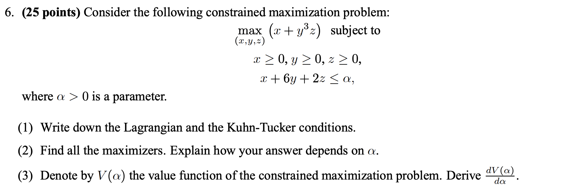 Solved 6. (25 points) Consider the following constrained | Chegg.com