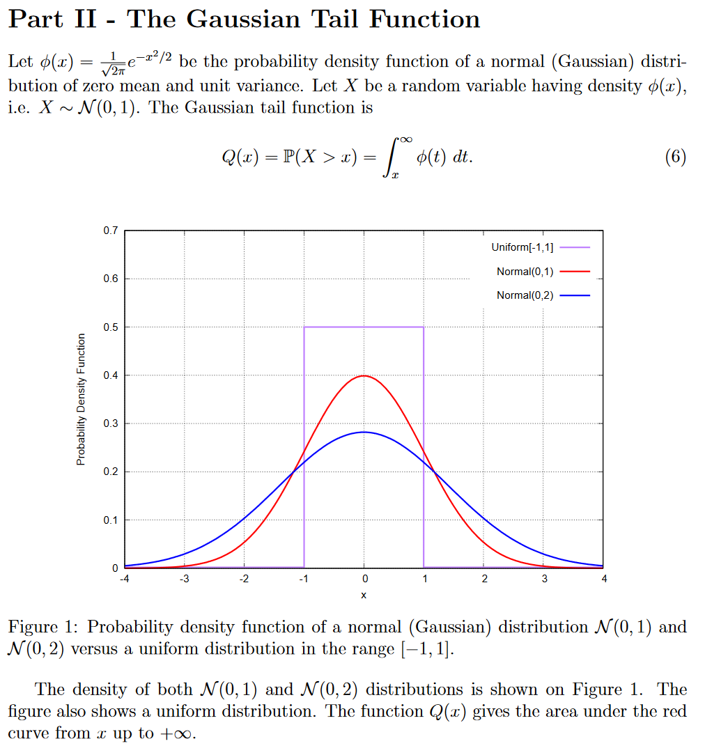 Part II - The Gaussian Tail Function = J Z : e е Let | Chegg.com