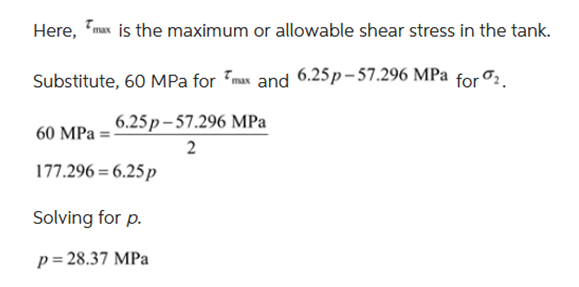 Solved Here, τmax is the maximum or allowable shear stress | Chegg.com