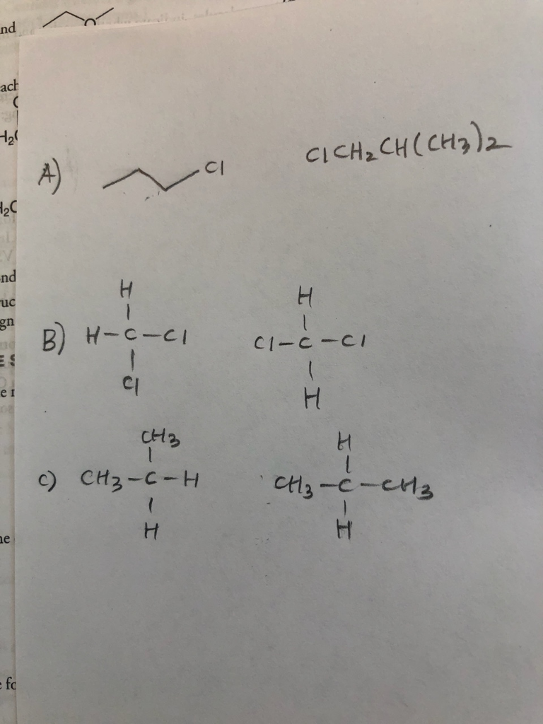 Solved nd CICICH2 CH(Ct) 20 uc H-CCl CI-C-CI e i Hl cH2 c) | Chegg.com