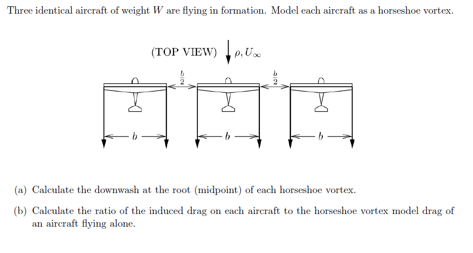 Solved Three identical aircraft of weight W are flying in | Chegg.com