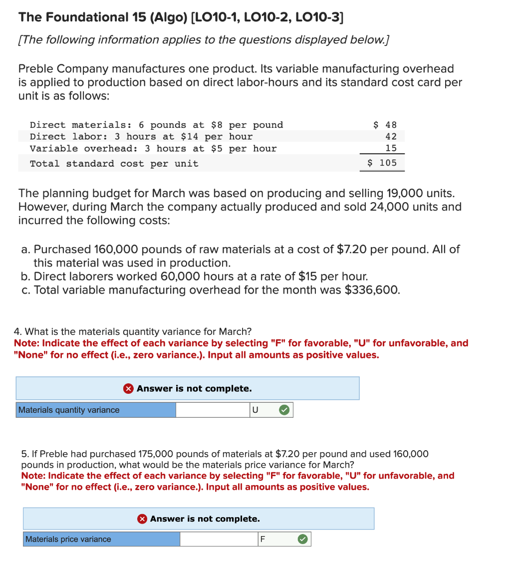 Solved The Foundational 15 (Algo) [LO10-1, L010-2, L010-3] | Chegg.com