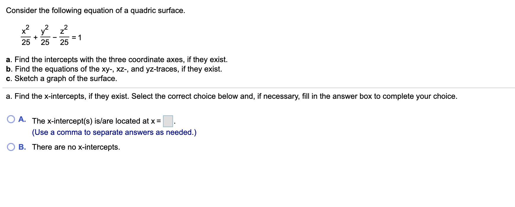 Solved Consider the following equation of a quadric surface. | Chegg.com