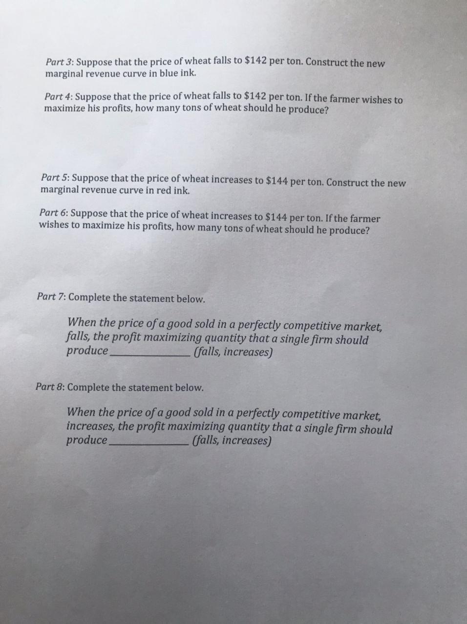 Solved PROFIT MAXIMIZATION AND PRICE CHANGES WORKSHEET | Chegg.com