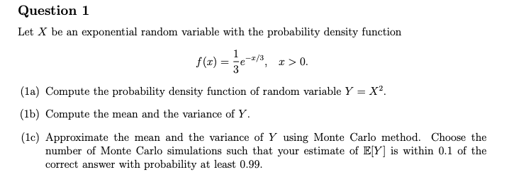 Let X be an exponential random variable with the | Chegg.com