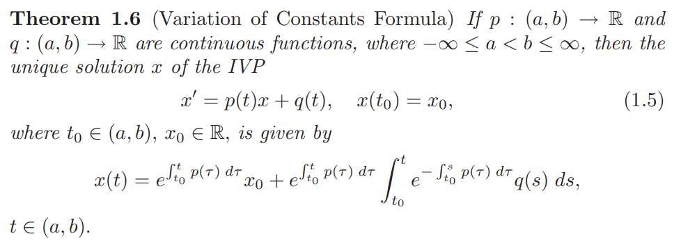 Solved 1 5 Use The Variation Of Constants Formula In Theorem