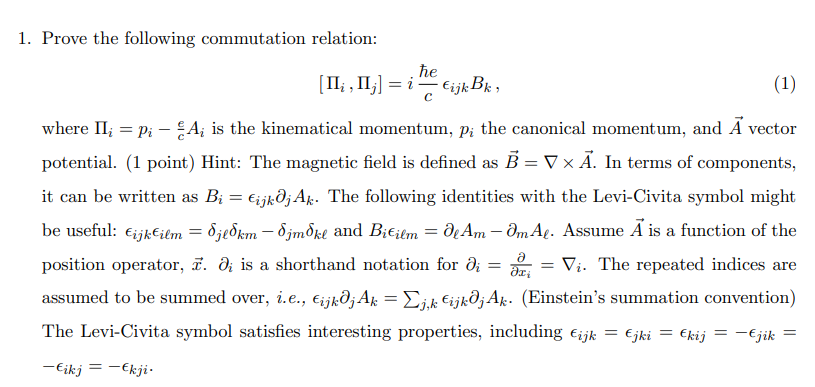 Solved 1. Prove the following commutation relation: ħe [II; | Chegg.com