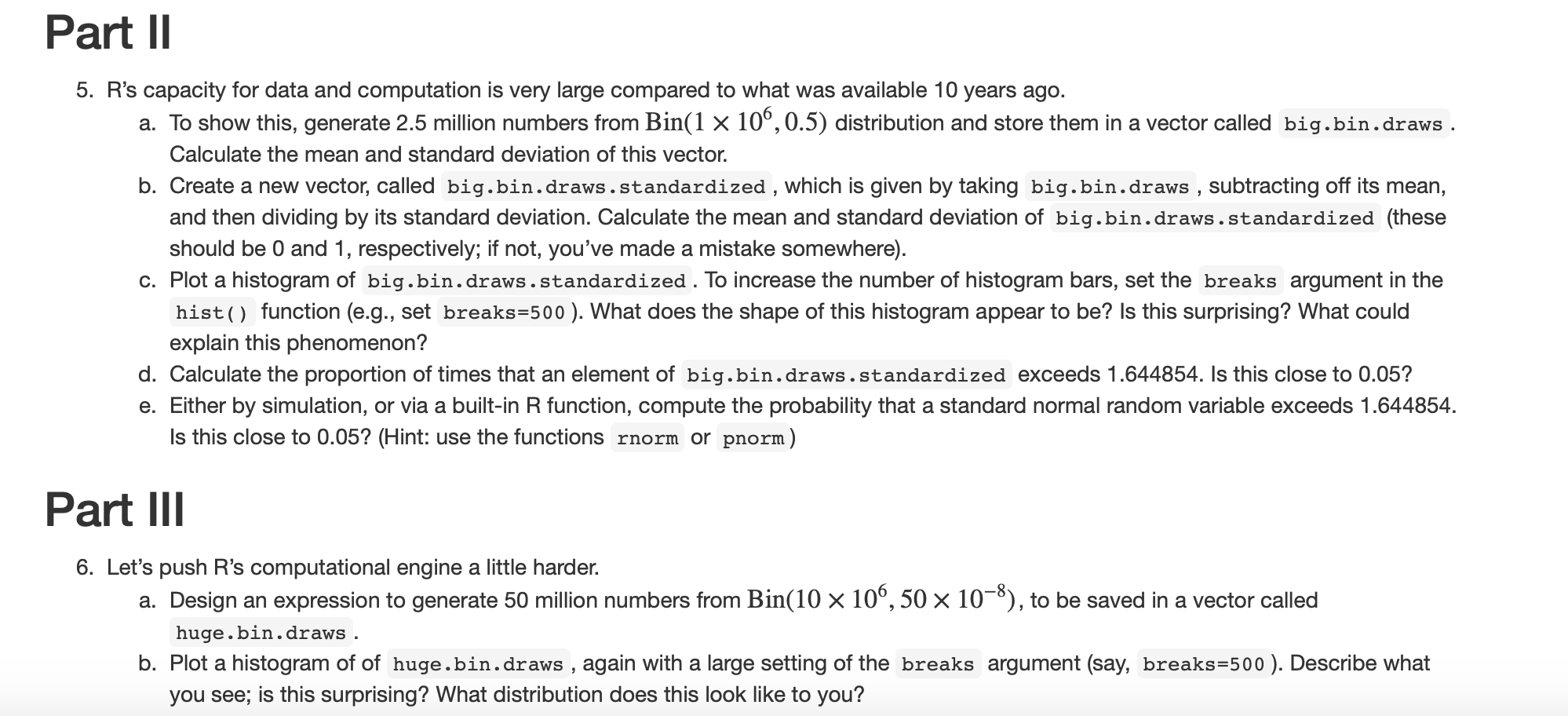 Solved Background The binomial distribution Bin(m,p) is | Chegg.com