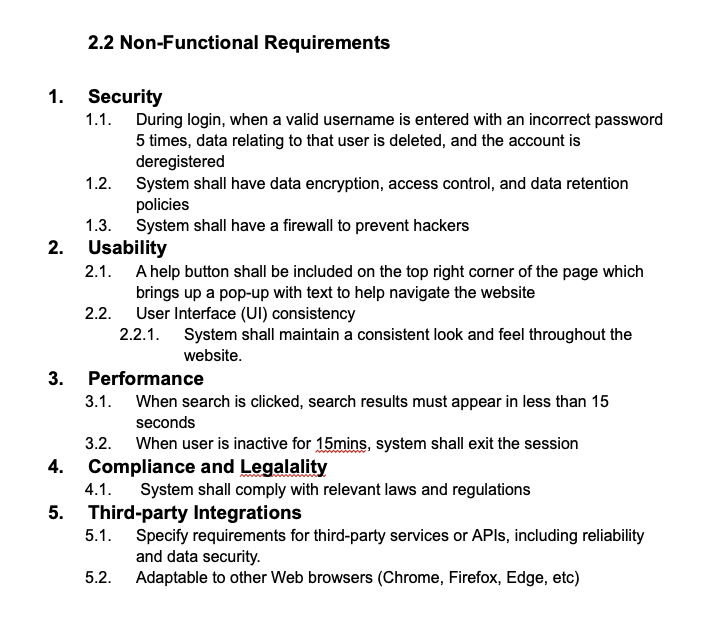 Solved 2.1 Functional Requirements 1. User Registration 1.1. | Chegg.com