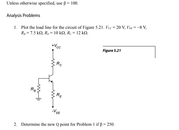Solved Unless otherwise specified, use β=100. Analysis | Chegg.com
